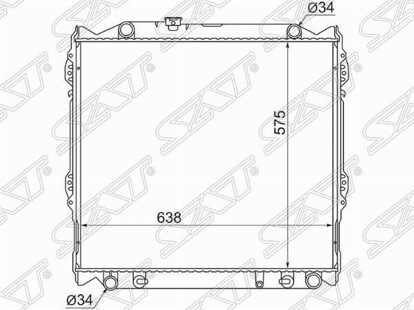 Радиатор SAT TY0008-J95-3R Toyota Land Cruiser Prado J90 96-02 / 4Runner 95-02