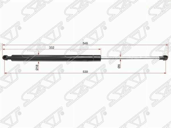 Амортизатор крышки багажника SAT ST-8731Q7 Peugeot 308 07-15, SsangYong Kyron 05-16 справа=слева