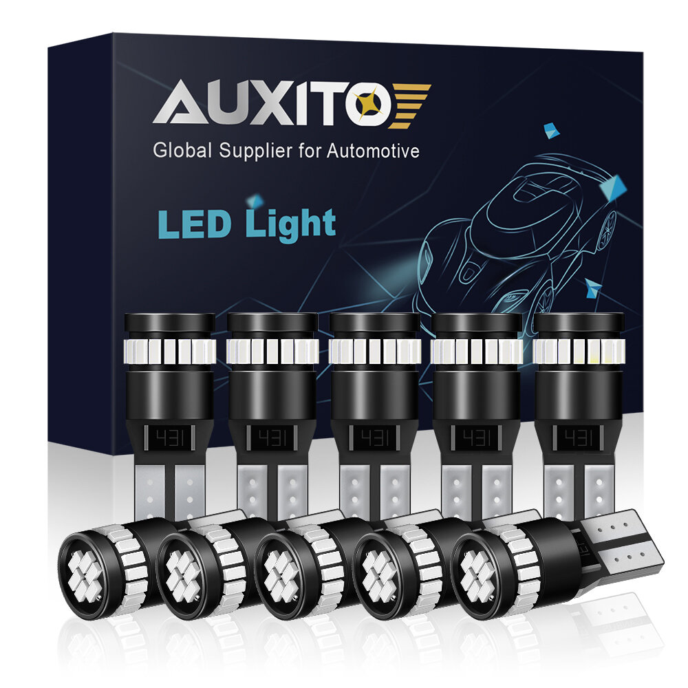 AUXITO Лампа автомобильная 10 шт. арт. 24H-w5w светодиодная синий
