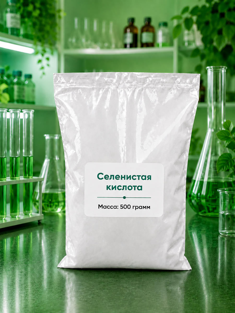Селенистая кислота 500 грамм, порошок для опытов и исследований.