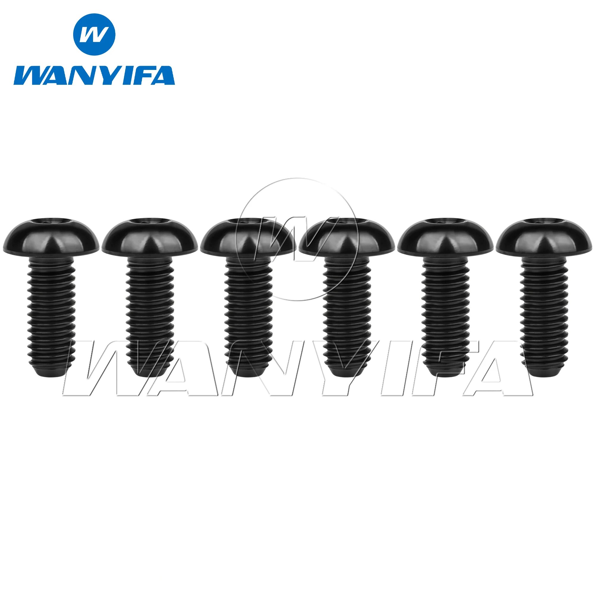 Wanyifa титановые болты M3/M4/M5x6 6 шт. M4, Черный, Black, 15mm