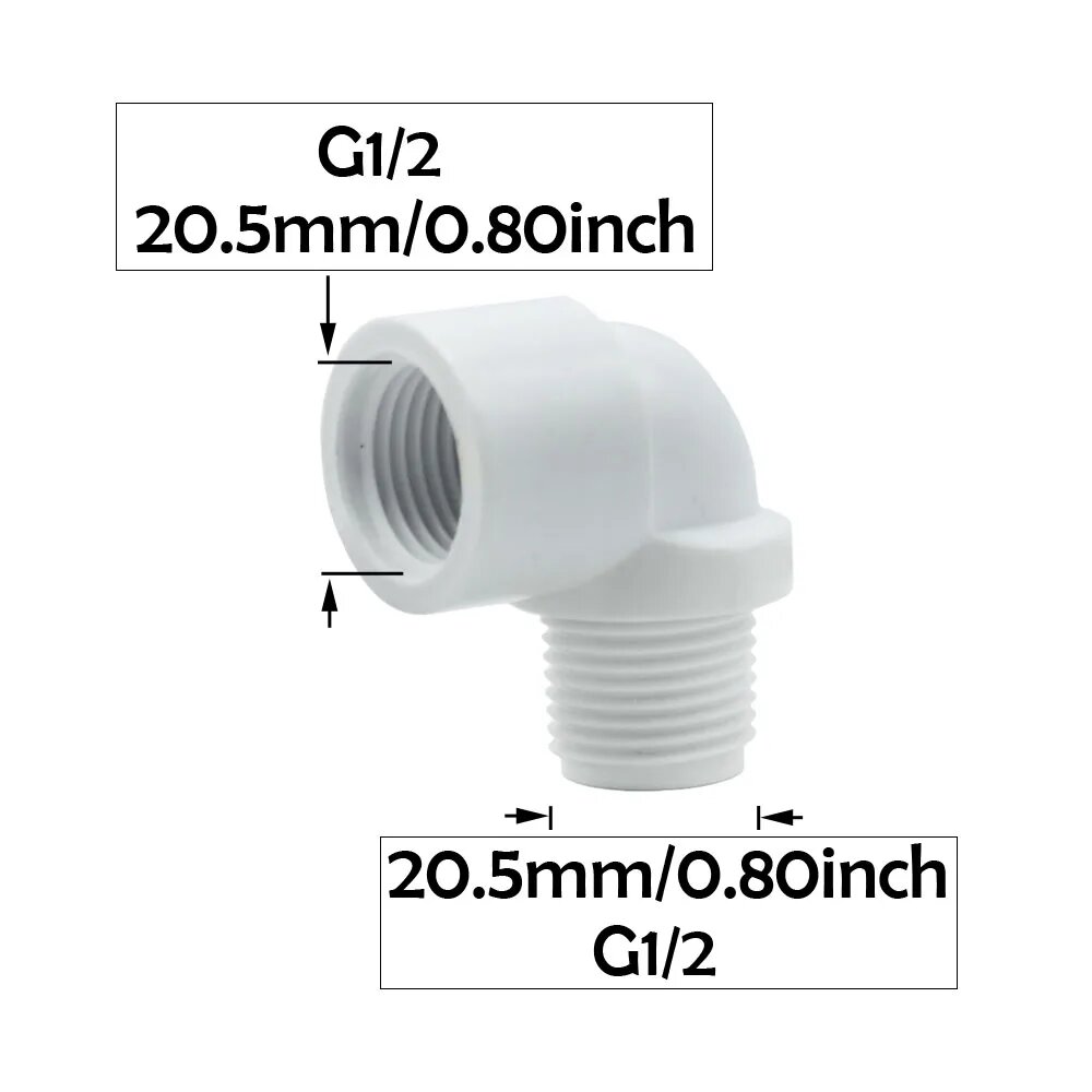 Угловой фитинг пластиковый 90 градусов G1/2 x G1/2