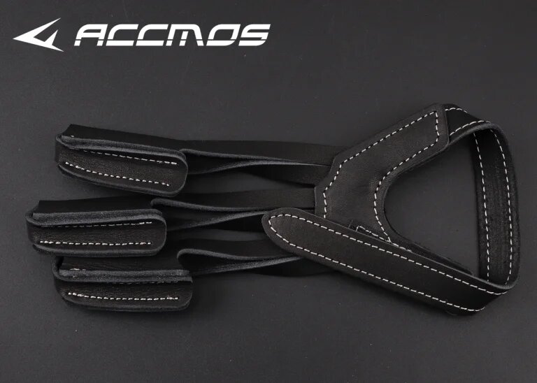 Черные кожаные перчатки для стрельбы из лука ACCMOS, размер S