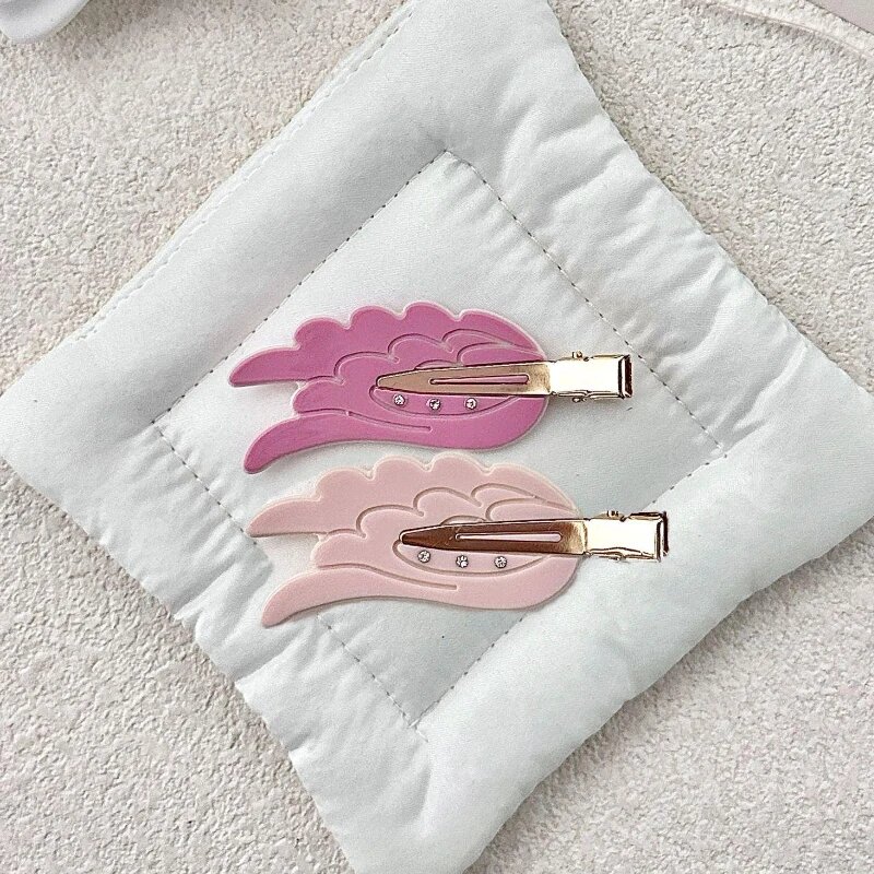 Розовые заколки для волос с крыльями ангела, Rose Light Pink-2PCS