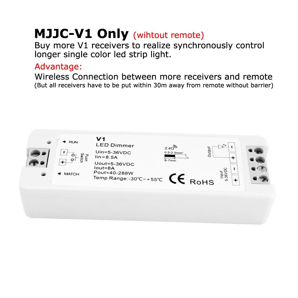 Беспроводной диммер MJJC V1 Only для RGB ленты