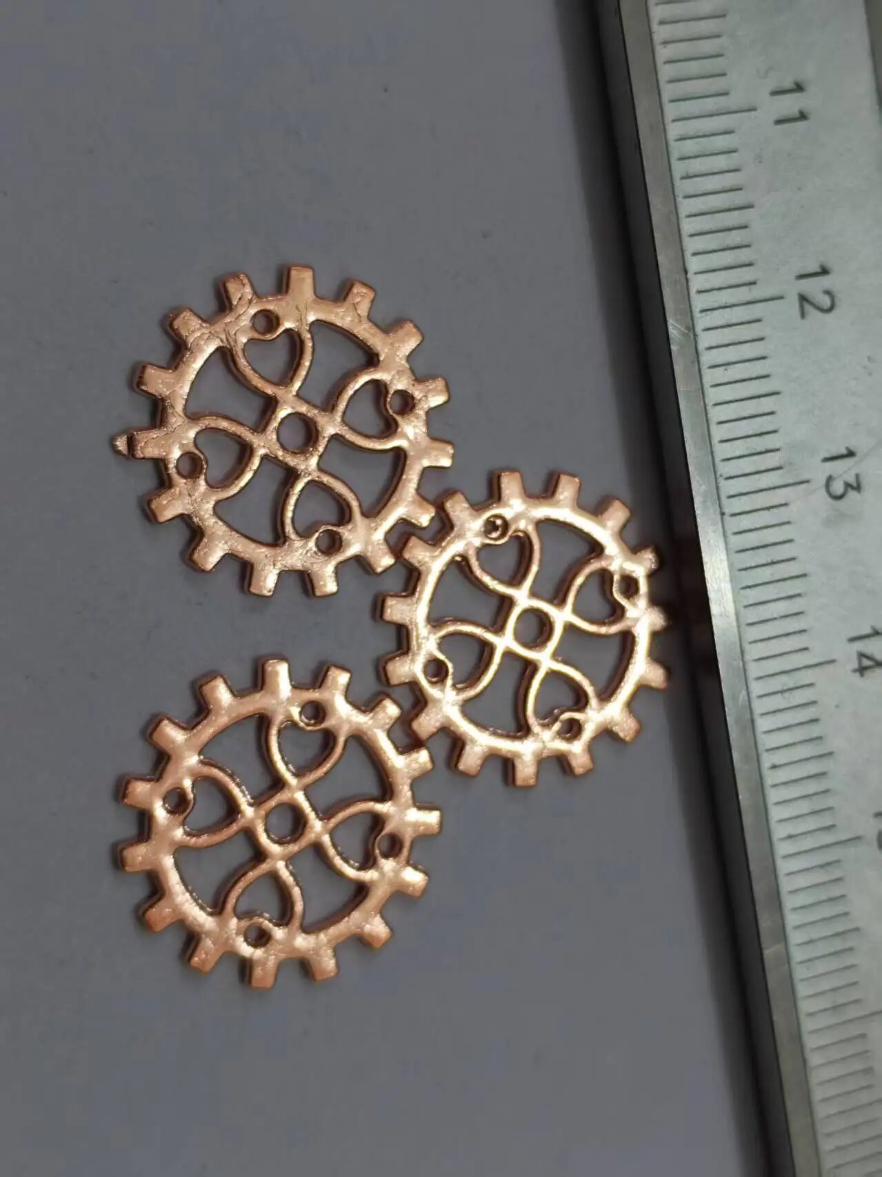 Подвески стимпанк шестеренки, rose gold, 20 шт.