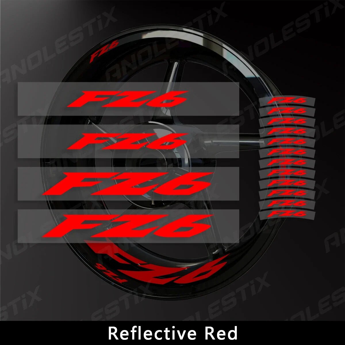 Светоотражающие наклейки на колесо FZ6 Red для Yamaha