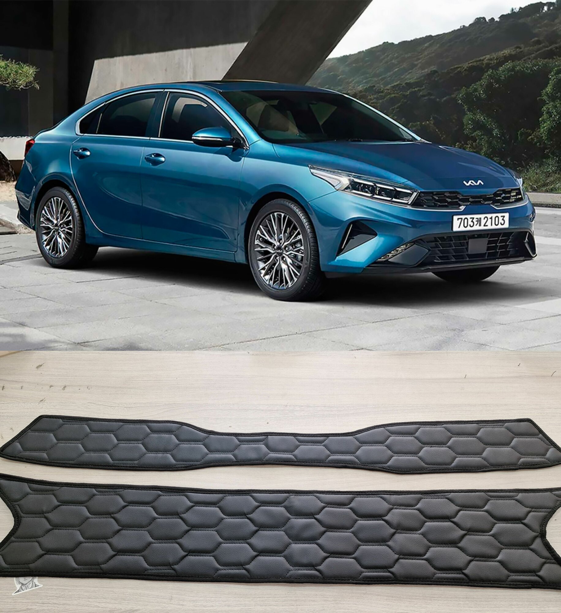 Утеплитель радиатора для Kia Cerato Киа Церато (2021- н. в.) Рестайлинг Комплект 2 детали
