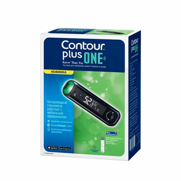 Глюкометр Контур Плюс Уан (Contour Plus One) Комплект с прокалывателем и ланцетами
