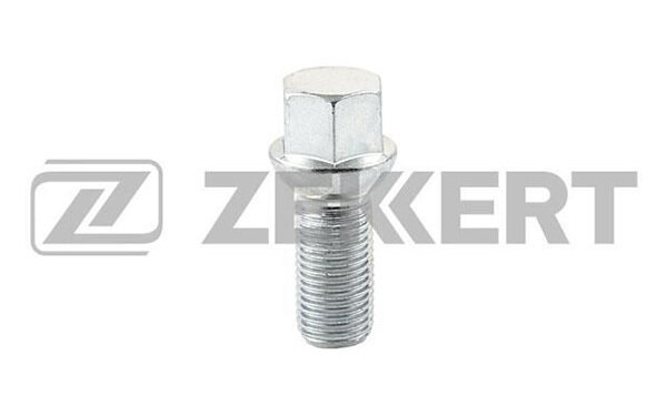 Zekkert Болт колесный сфера M14 x 1,5 длина резьбы 27 ключ 17 Цинк. Комплект - 16 шт.