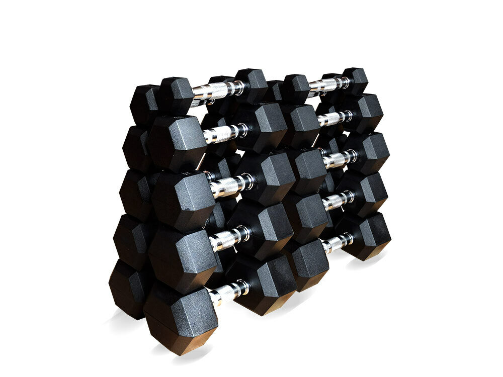 Набор гексагональных гантелей 10 пар от 1 до 10 кг Original FitTools
