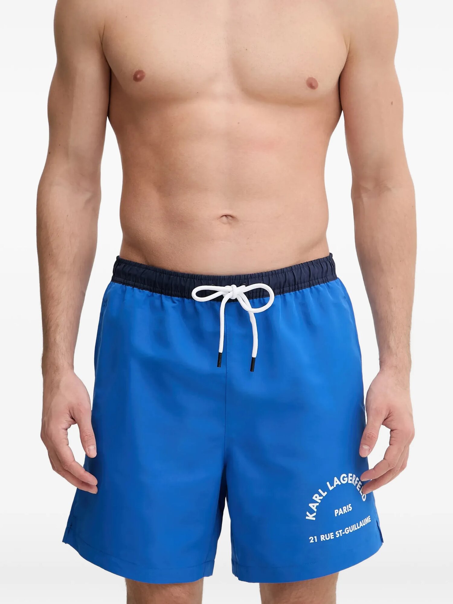 Шорты для плавания Karl Lagerfeld Logo-print drawstring swim shorts, размер L, blue — фото 1