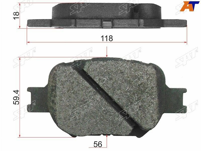 . SAT Тормозные колодки передние для TOYOTA PREMIO/ALLION AZT240/ZZT245/CALDINA #ZT24#/OPA #CT1#/COROLLA ZZE122