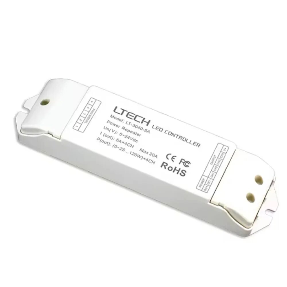 LTECH RGBW Повторитель мощности для светодиодной ленты LT-3040-5A