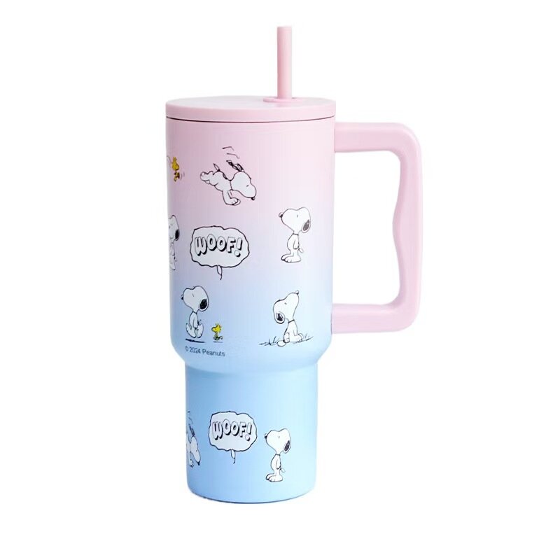 Термобутылка для воды Miniso Snoopy Cartoon Peripheral большой емкости с трубочкой, подарочный набор унисекс