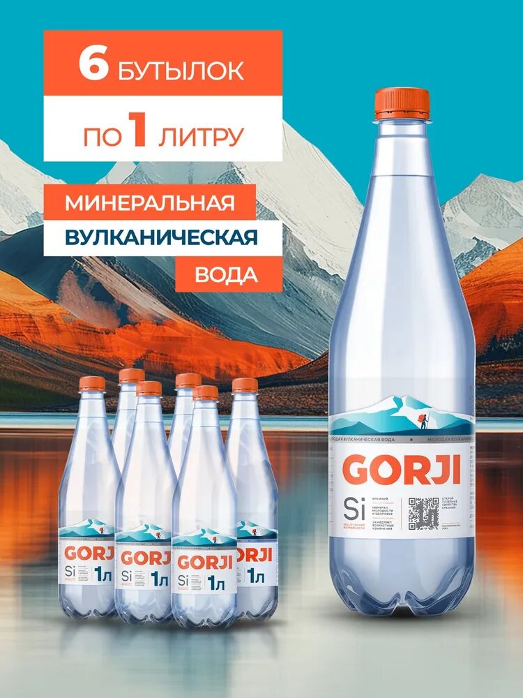 GORJI Вода Минеральная Газированная 1000мл. 6шт
