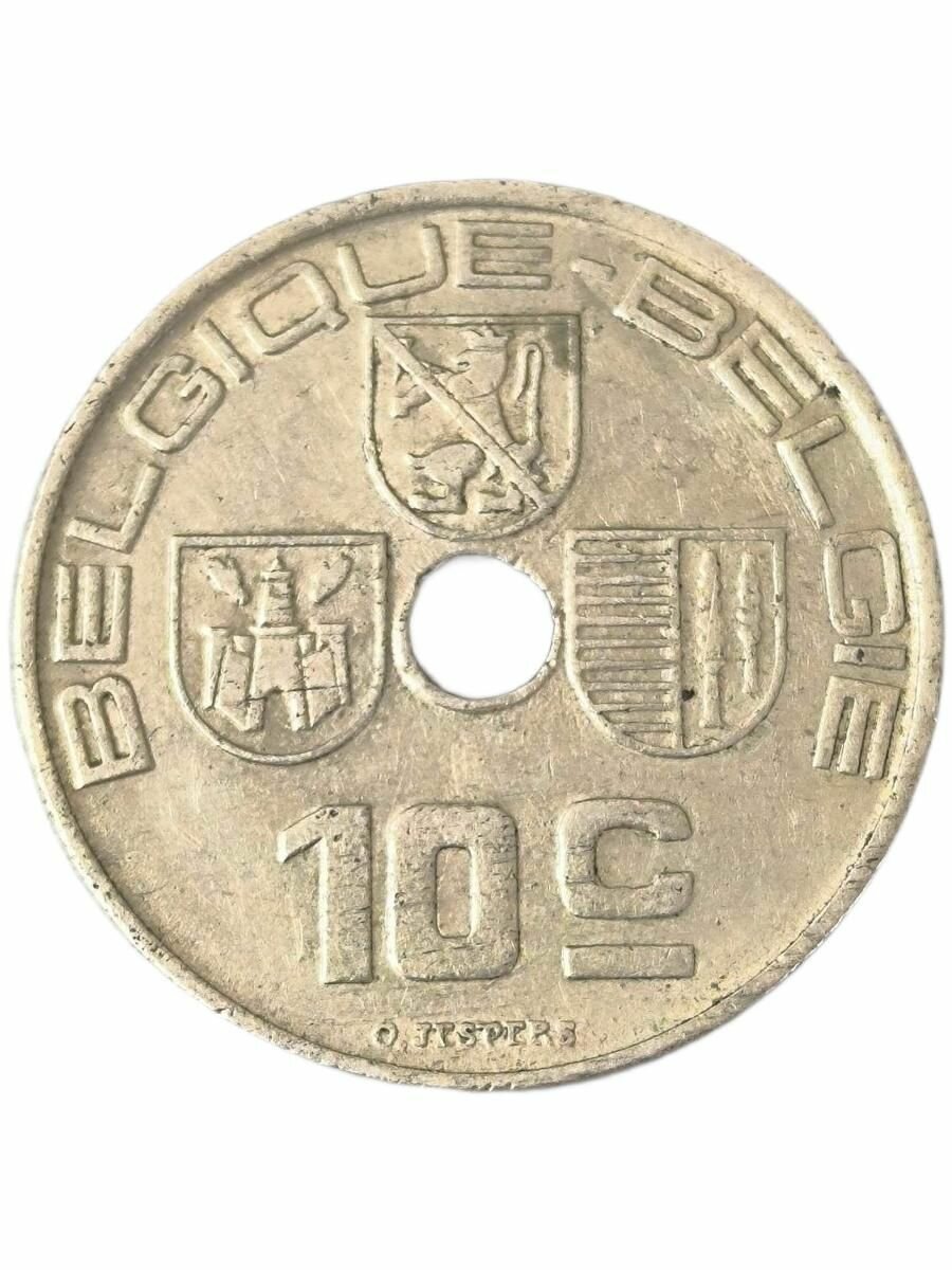 Монета 10 сантимов Бельгия 1938 г