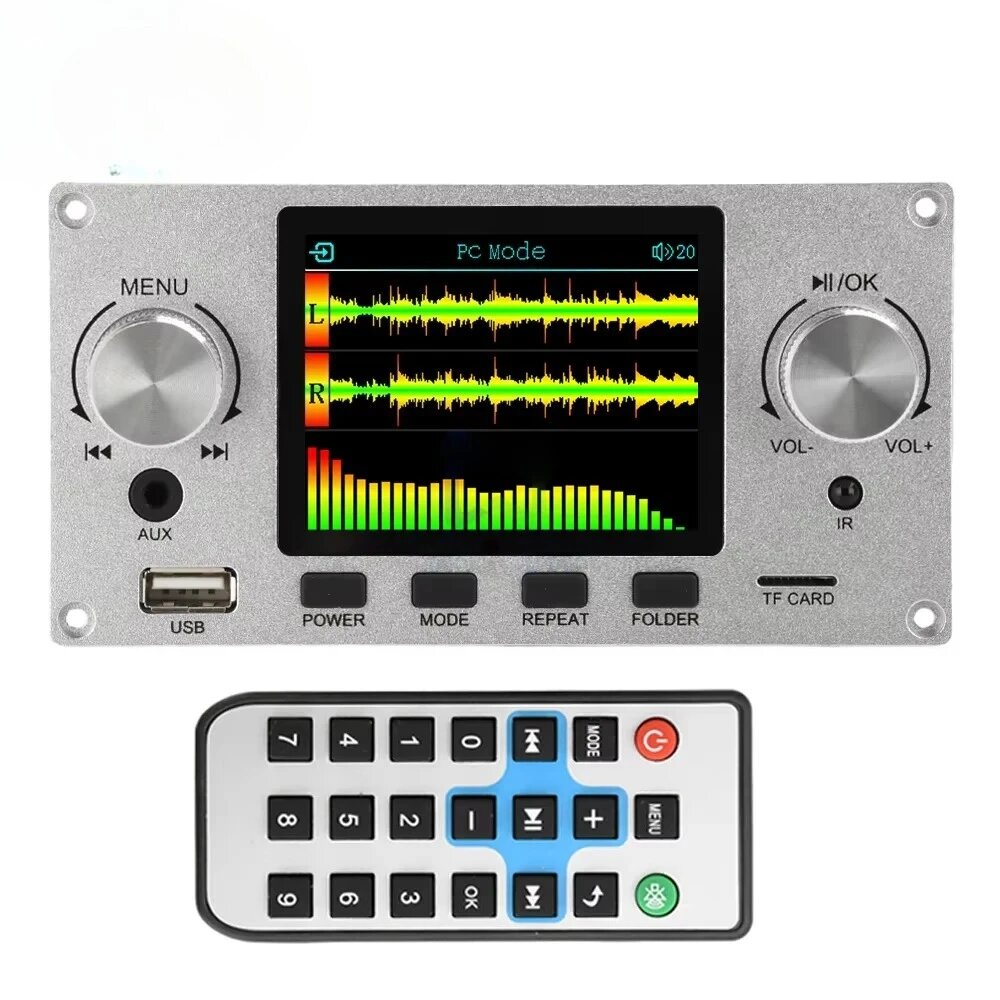 2,8-дюймовый цветной TFT LCD-дисплей, плата декодера MP3 без потерь, Bluetooth 5.3, стерео аудио, декодирование FLAC WAV APE, USB TF для автомобильного усилителя — фото 1