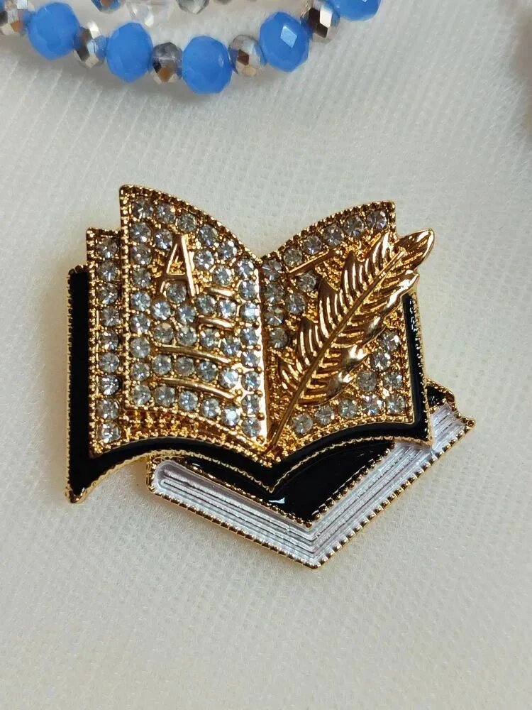 Брошь, эмаль, стразы