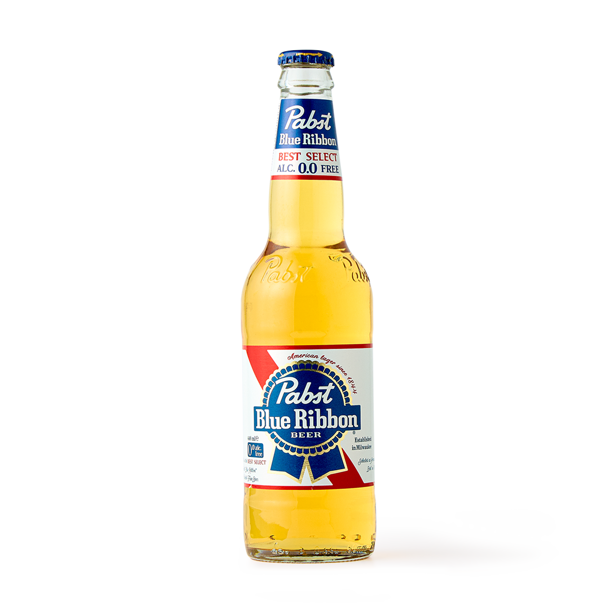 Пиво Pabst Blue Ribbon, безалкогольное, светлое, фильтрованное, 0,44 л