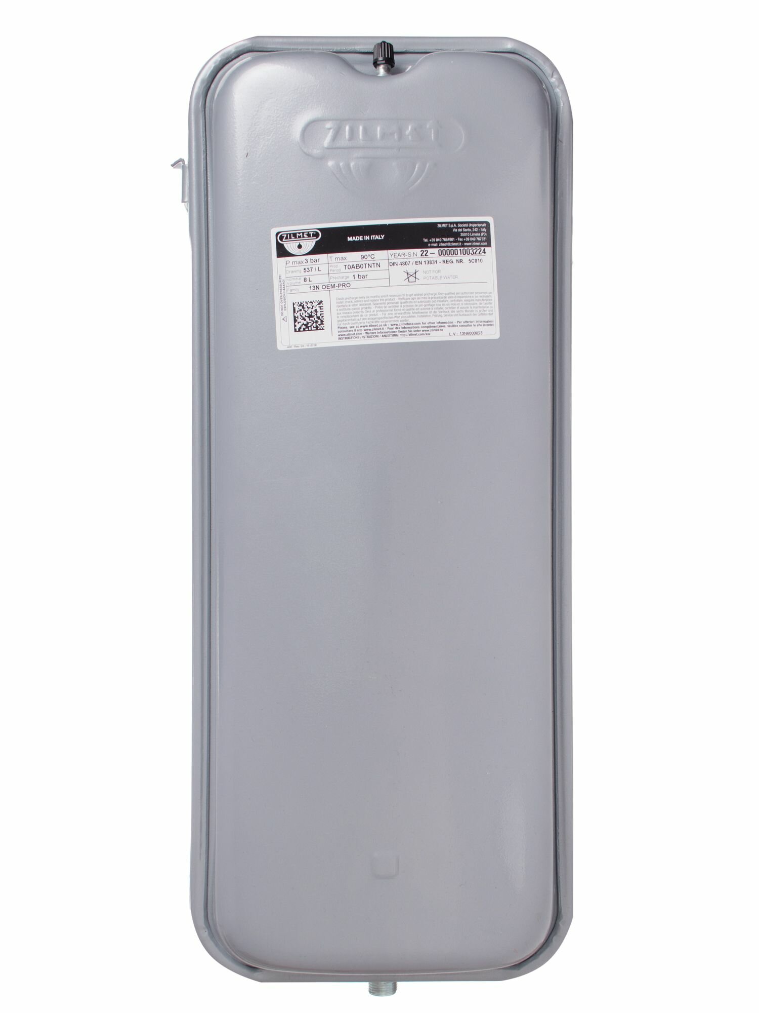 Расширительный бак Zilmet (Италия), 8л, резьба 3/8, для котлов FERROLI. 39804890