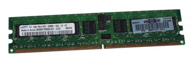Оперативная память HP 345113-851 1Gb SPS-MEM DIMM REG PC2-3200 64MX8 RC