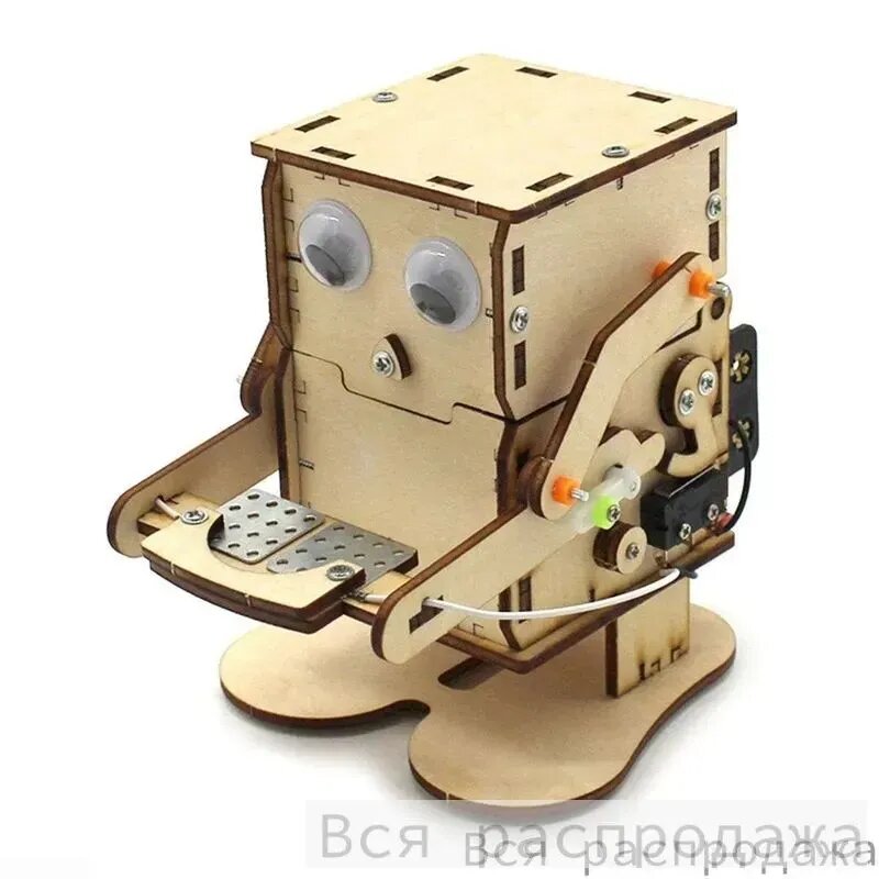 Комплект для самостоятельного обучения роботу, поедающему деревянные монеты