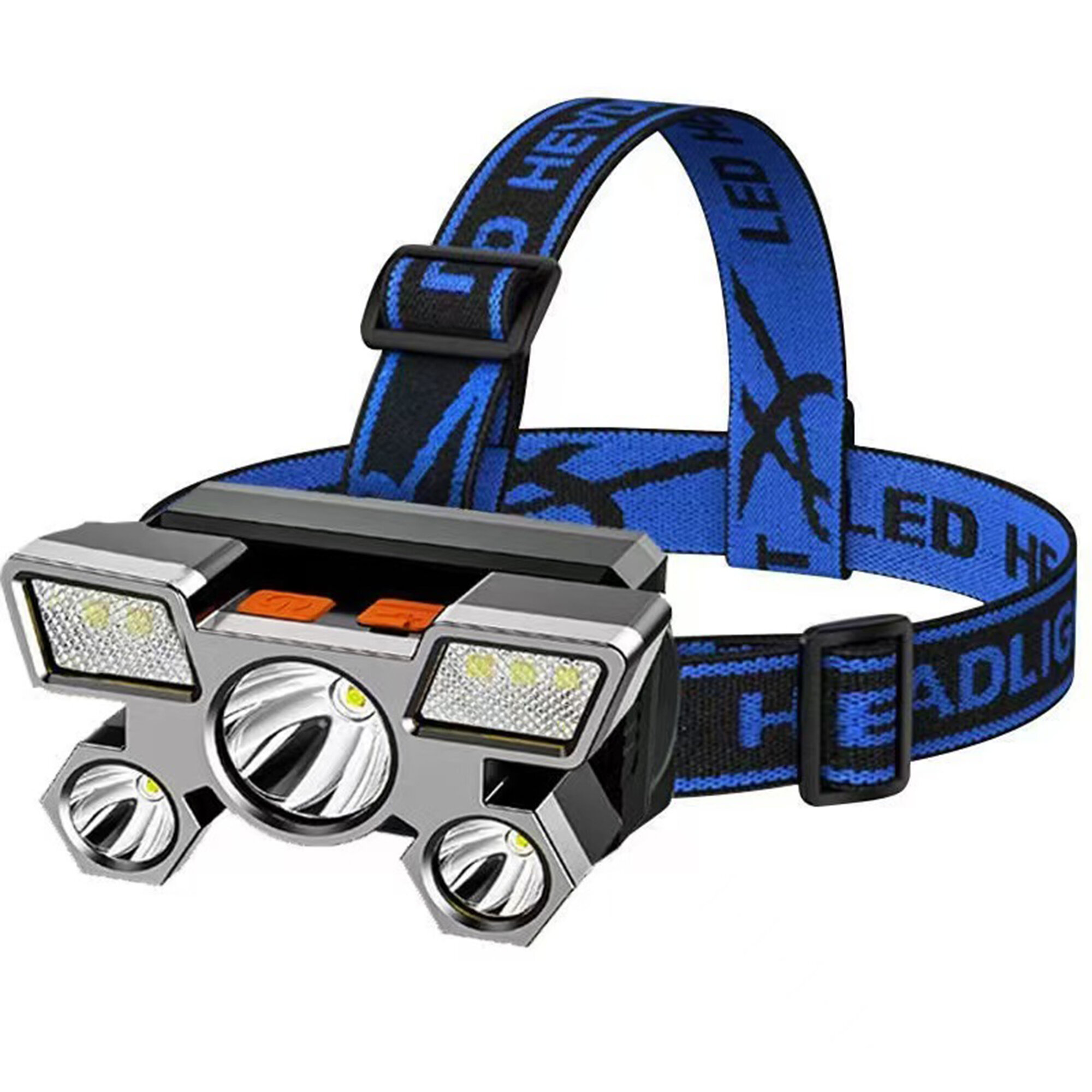 Светодиодный налобный фонарь LED с зарядкой USB, многоэлементная головная лампа для рыбалки и походов