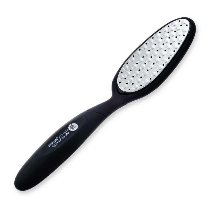 Zinger/ Терка для ног лазерная односторонняя (GD-1035-DS Black Matt), педикюрный инструмент от мозолей и натоптышей серии Professional