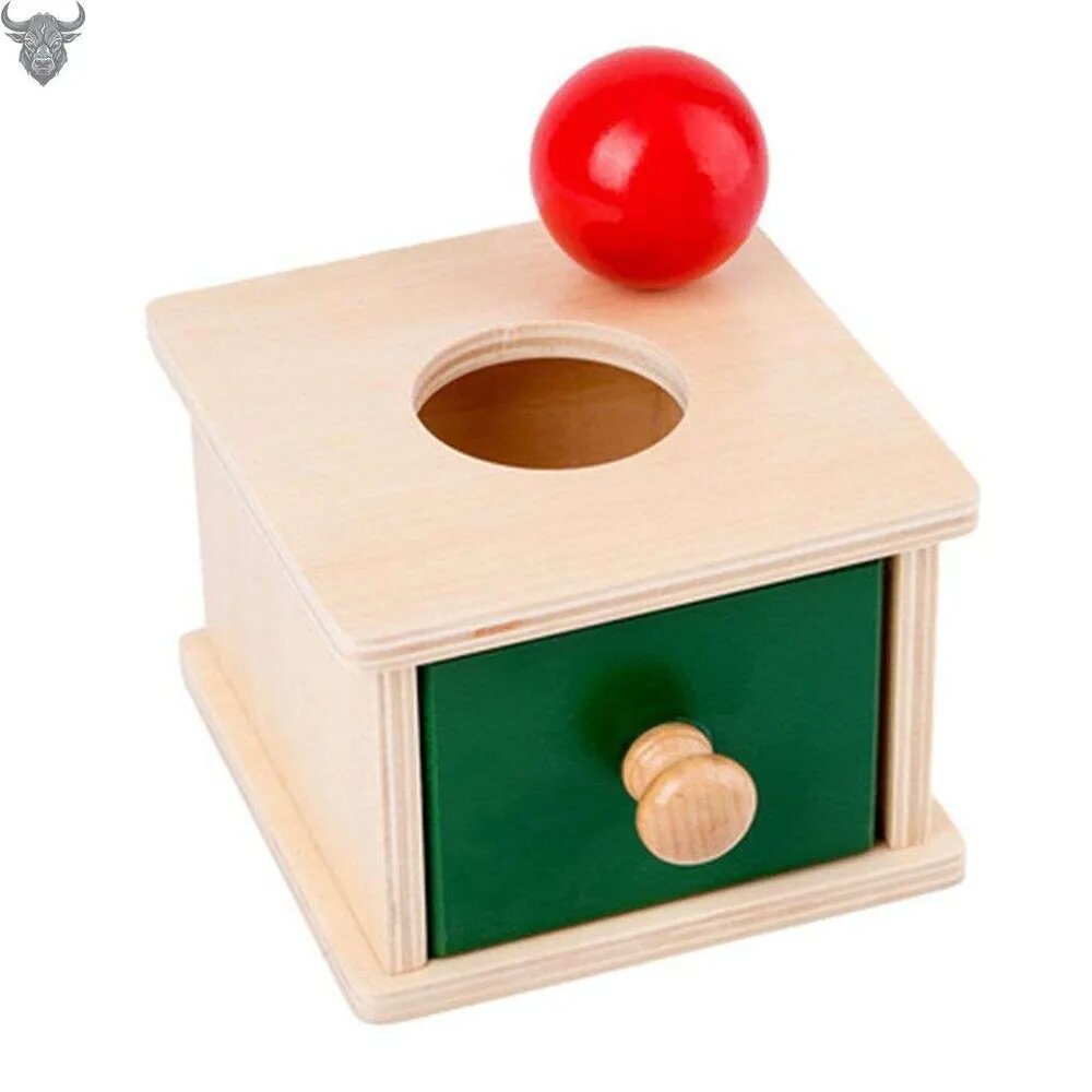 Игрушки из строительных блоков, Обучающая коробка Монтессори для игры в прятки-Круглый шар с квадратным выдвижным ящиком