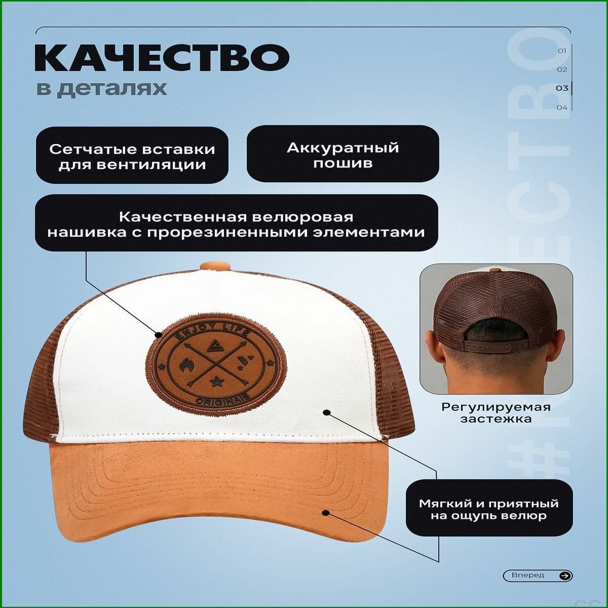 Бейсболка Essentials Базовая коллекция для мужчин, размер 56-60 — фото 1