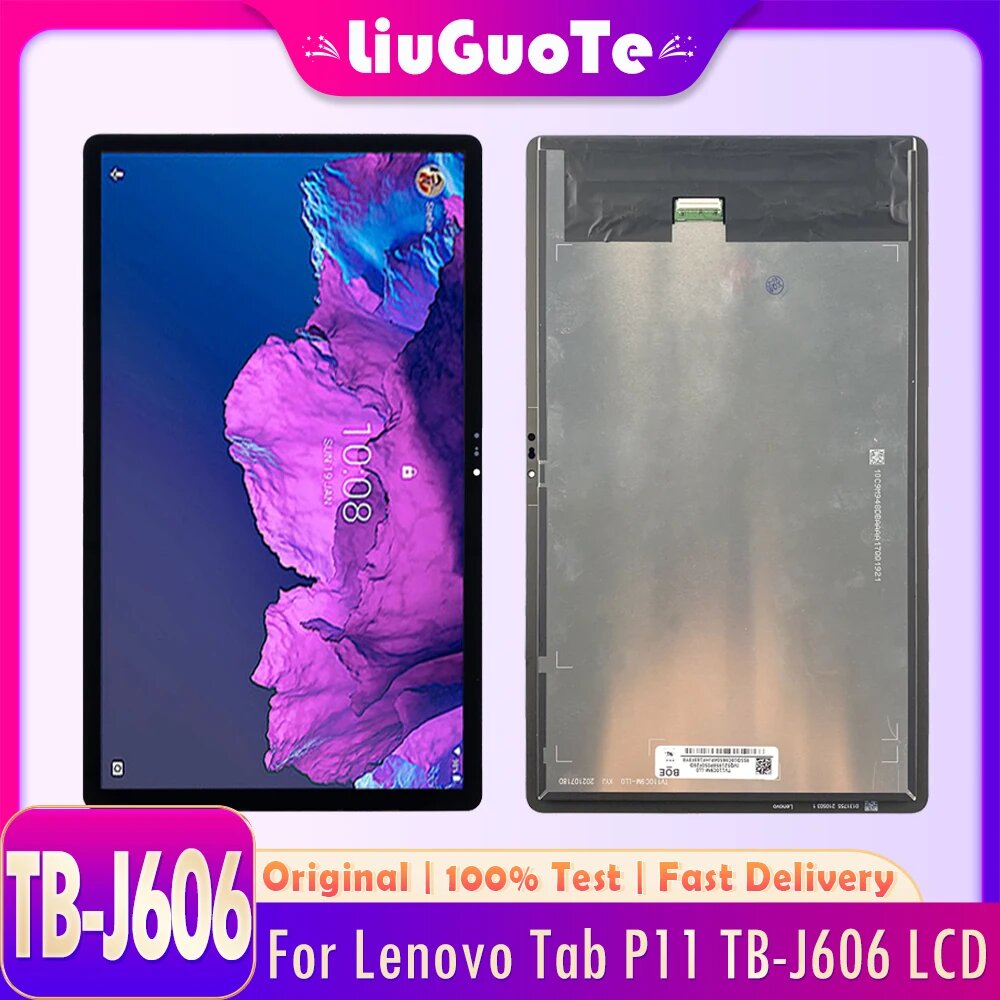 Оригинальный ЖК-дисплей 11 дюймов для Lenovo Tab P11 TB-J606F TB-J606N TB-J606L, ЖК-дисплей с заменой дигитайзера сенсорного экрана в сборе