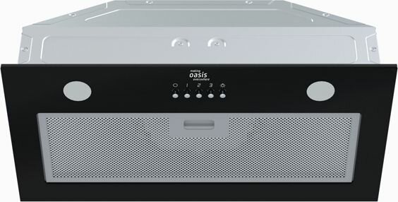 Вытяжка встраиваемая в подвесной шкаф making Oasis everywhere / Мэйкинг Оазис Эвриуэр UNC-50B (FR) черный металл с кнопочным управлением, ширина 50см, уровень шума 42дБ / вытяжная система вентиляции