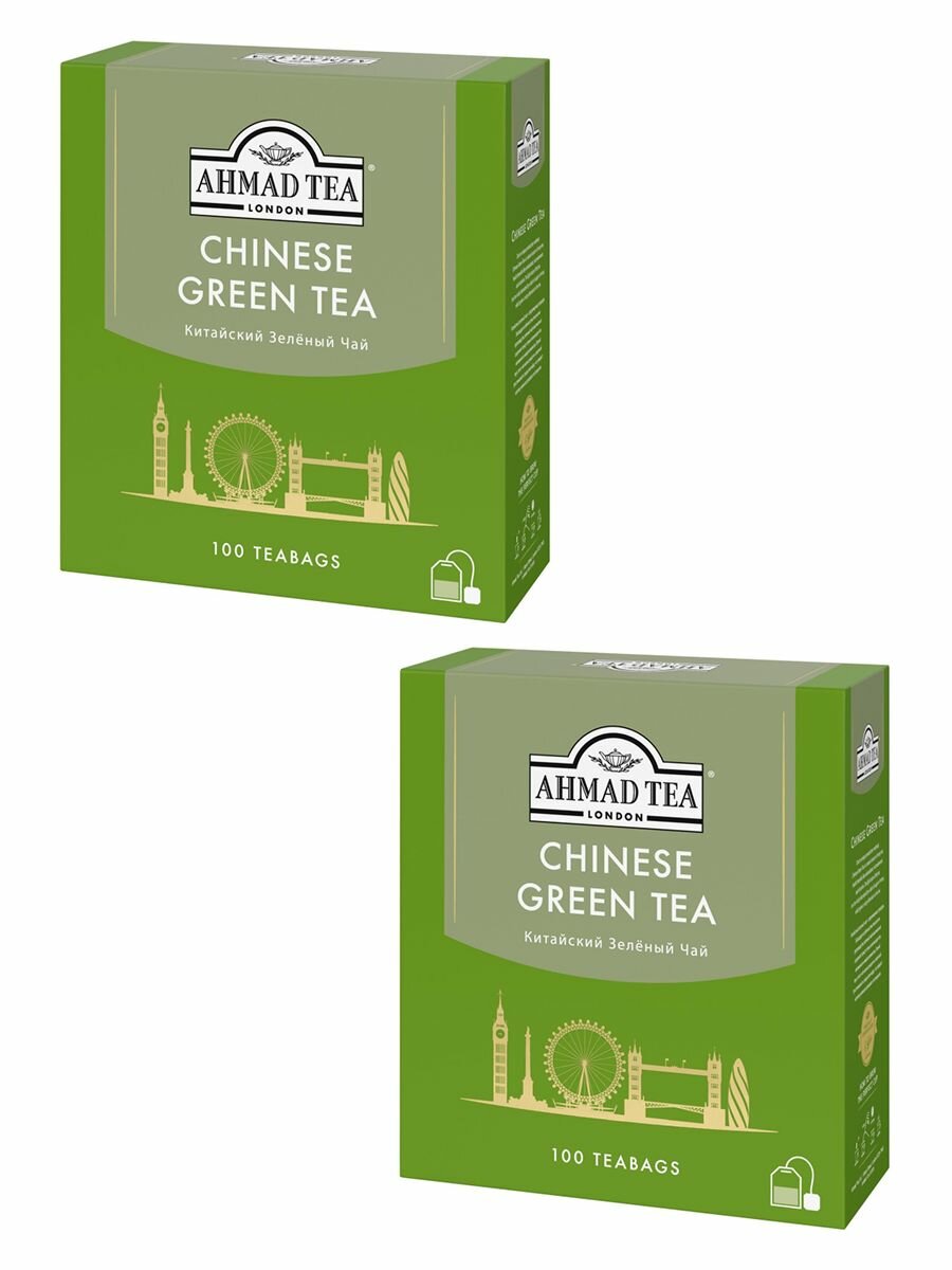 Ahmad Tea Чай в пакетиках Китайский зеленый, 100 пак, 2 уп