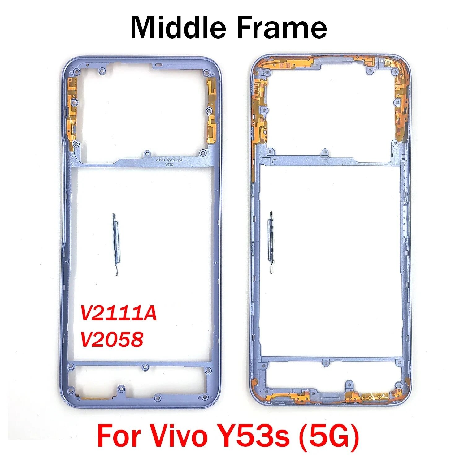 Средняя рамка Vivo Y53s (5G) V2111A V2058, фиолетовый