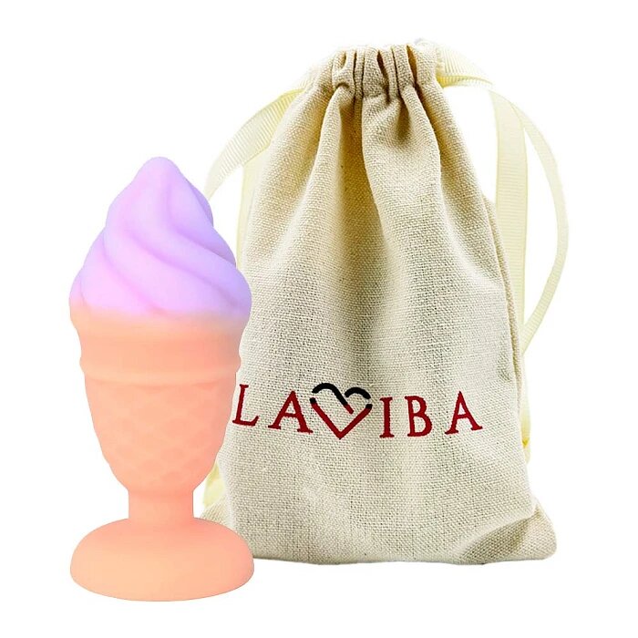 Анальная пробка в форме мороженого из силикона Laviba«Ice Cream», M