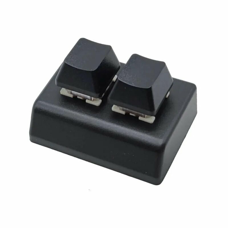 Mini Keyboard 2 клавиши Macro Button Macropad программирование клавиатуры типа C, Черный - Зеленая ось