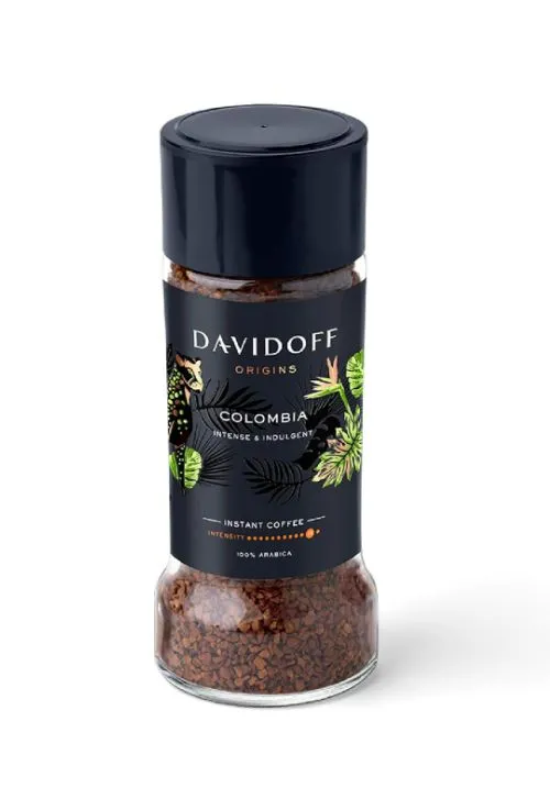 Кофе растворимый Davidoff "Colombia", сублимированный, арабика, стеклянная банка, 90г