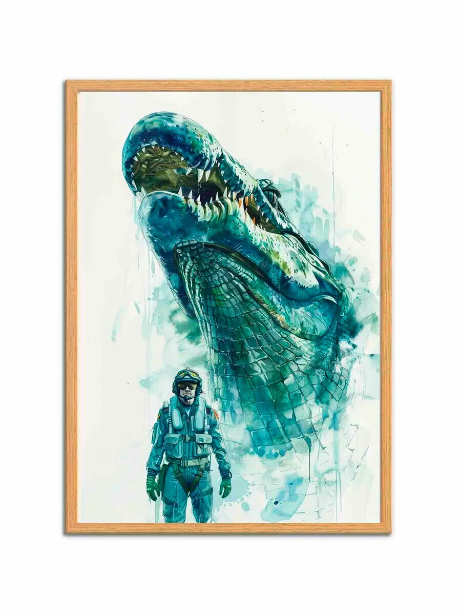 Пилот-животное-аллигатор 3, Плакат 30x42см