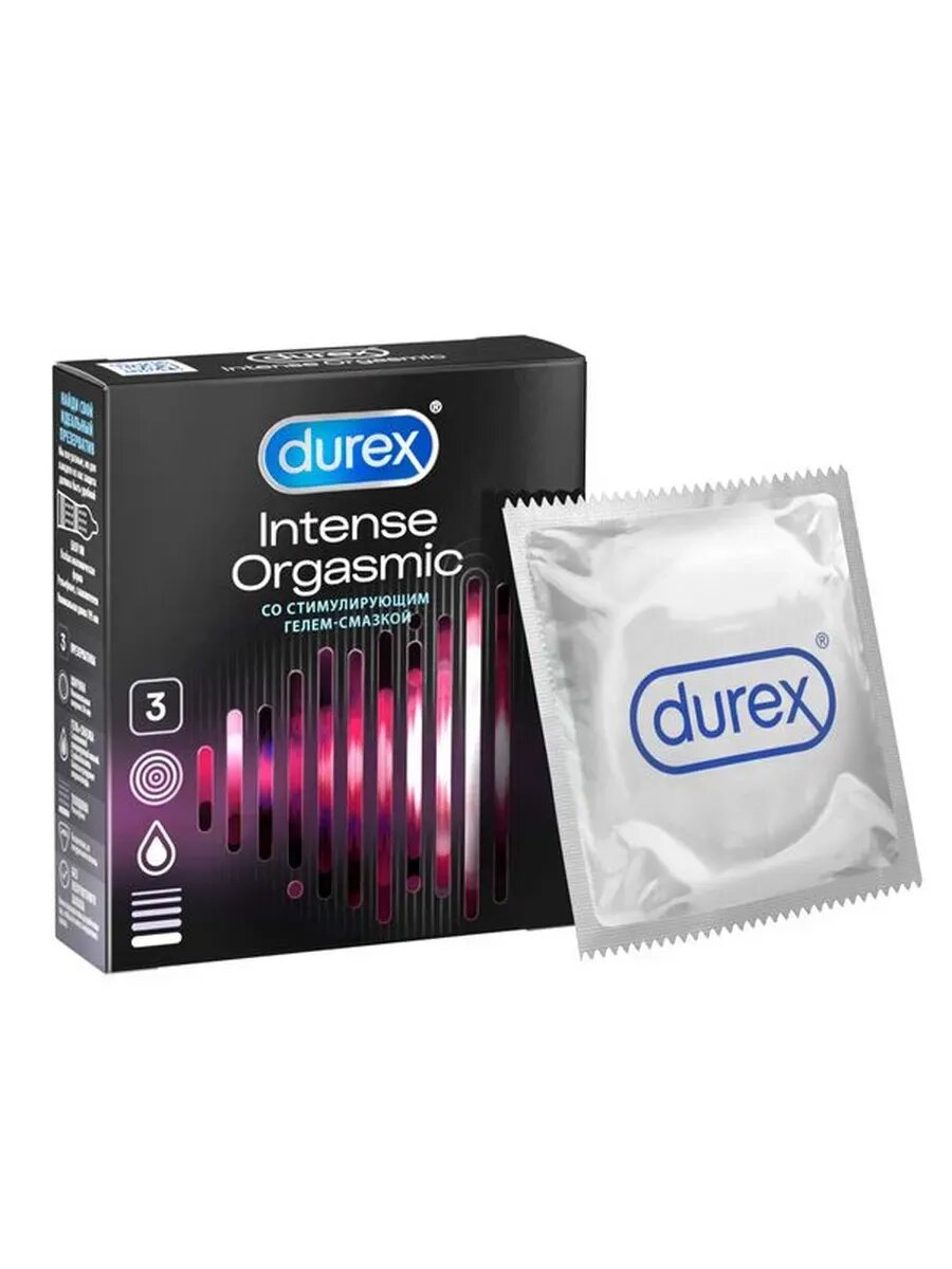 Презервативы рельефные Intense Orgasmic Durex/Дюрекс 3шт