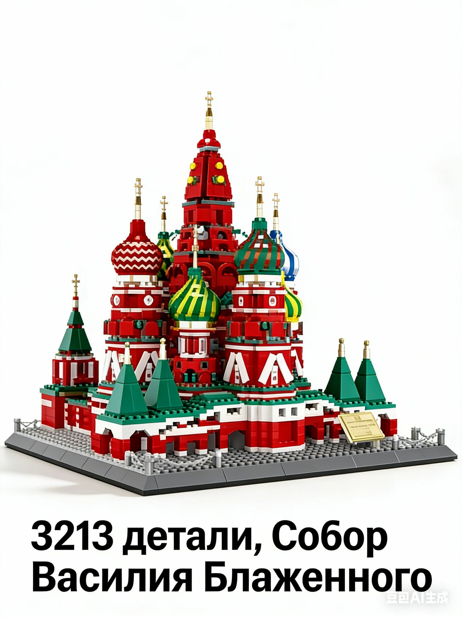 Конструктор WANGE 6213, Москва собор Василия Блаженного, мелкие детали, 800+ шт, 7-14 лет, совместим с LEGO, развивающая игрушка