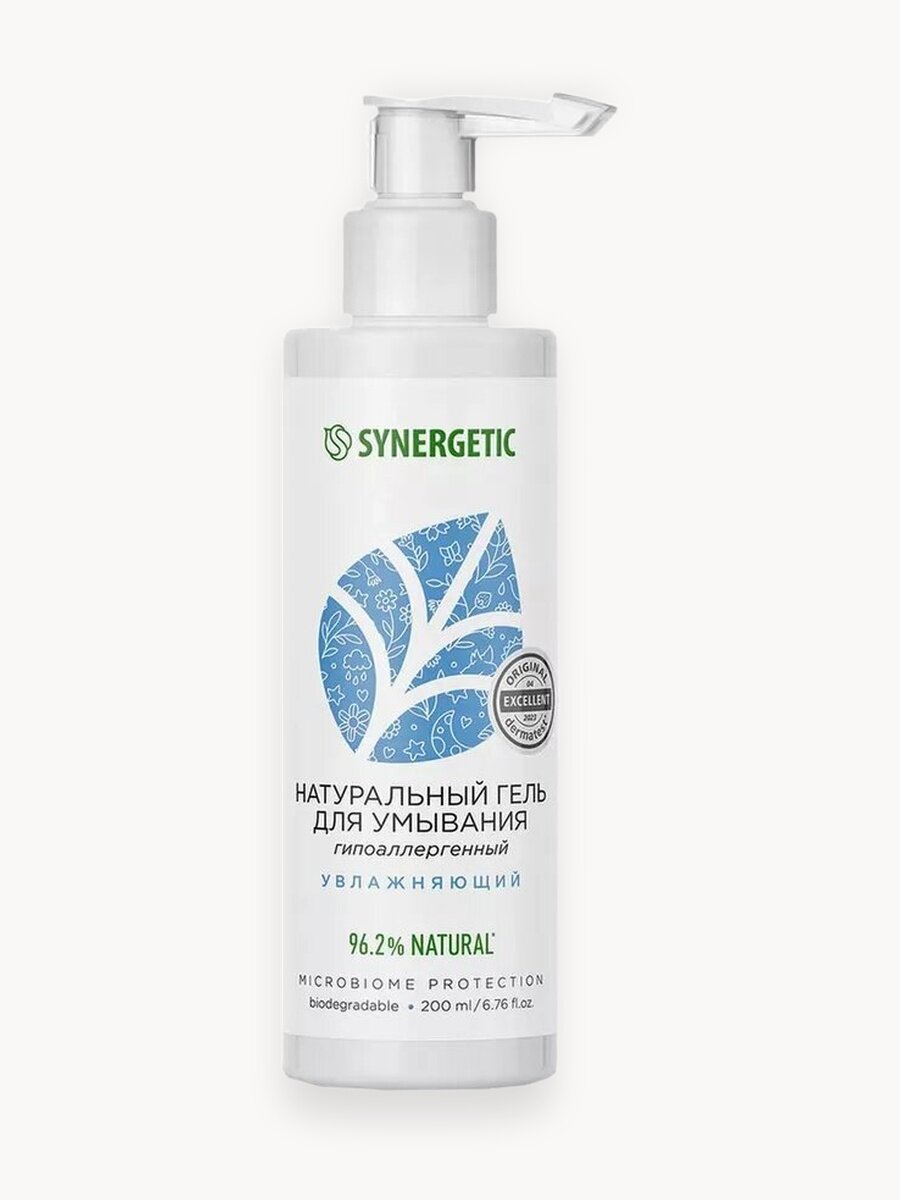 Натуральный гель для умывания SYNERGETIC увлажняющий, 200 мл