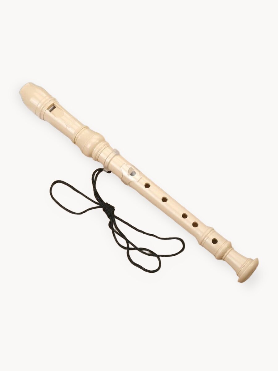 Блок-флейта немецкой системы, 6 отверстий. 3 части. Шомпол и тканевый чехол в комплекте