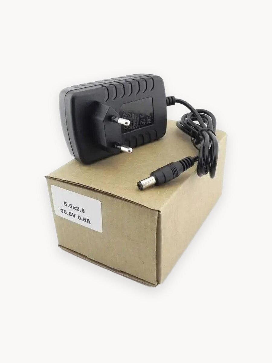 Блок питания, для пылесосов, 30,8 В, 0,8 A, 24,6 Вт, прямой штекер, черный