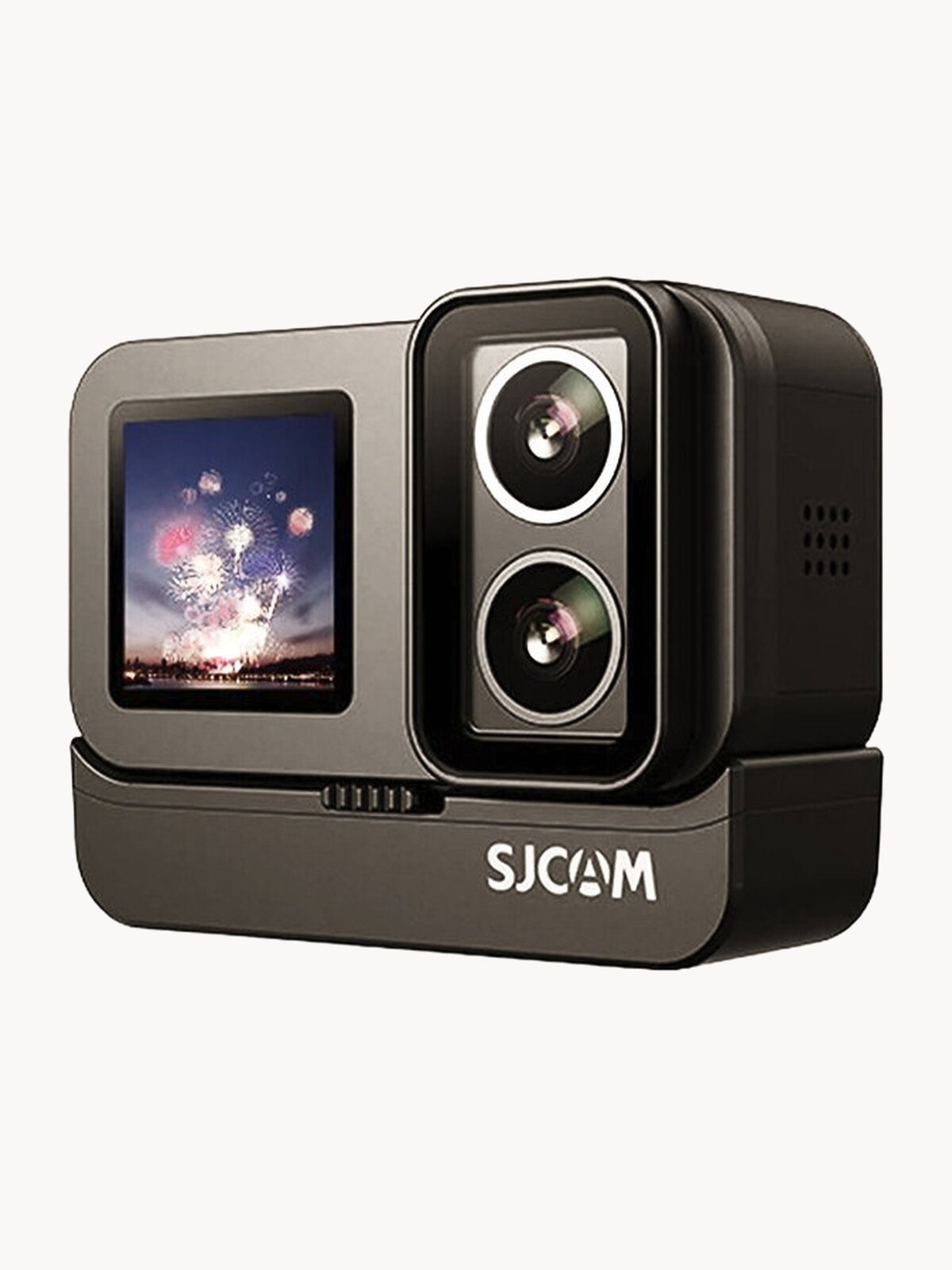 Оригинал Экшн-камера SJCam SJ20 Dual Lens черная с креплением, цифровым стабилизатором, водонепроницаемая 4K Ultra HD