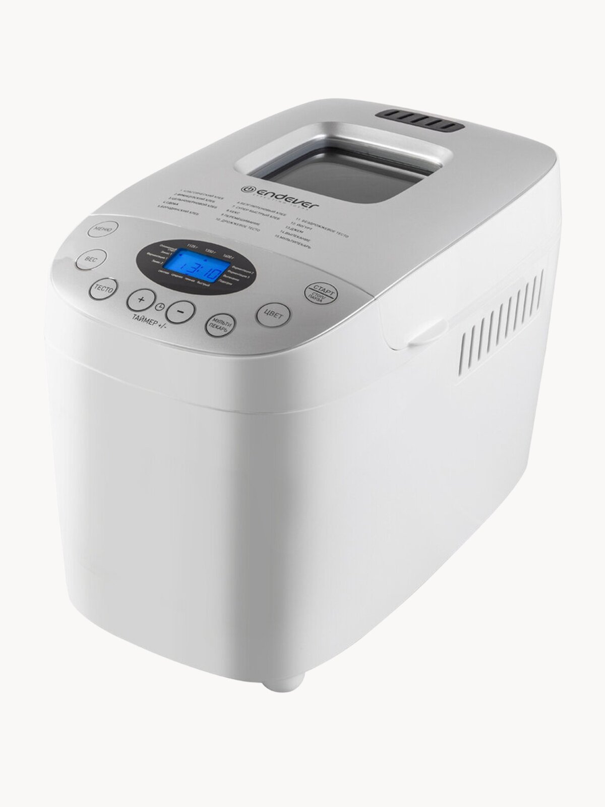 Хлебопечка с замесом теста Endever MB-65 / 15 автоматических программ + мультипекарь / выпечка 1125/1350/1600 грамм