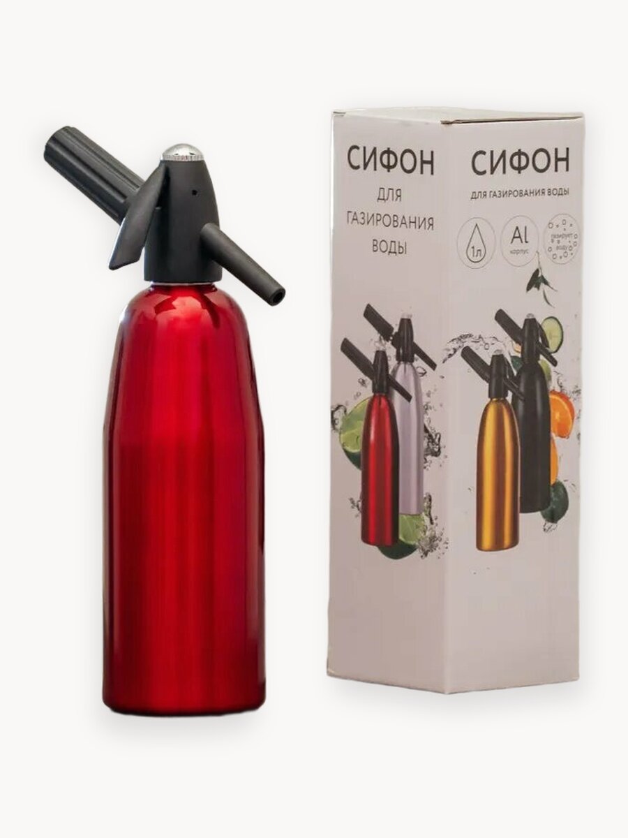 Сифон для газирования / сифон для газирования воды и напитков 1 литр，Не оснащен баллонами с co2