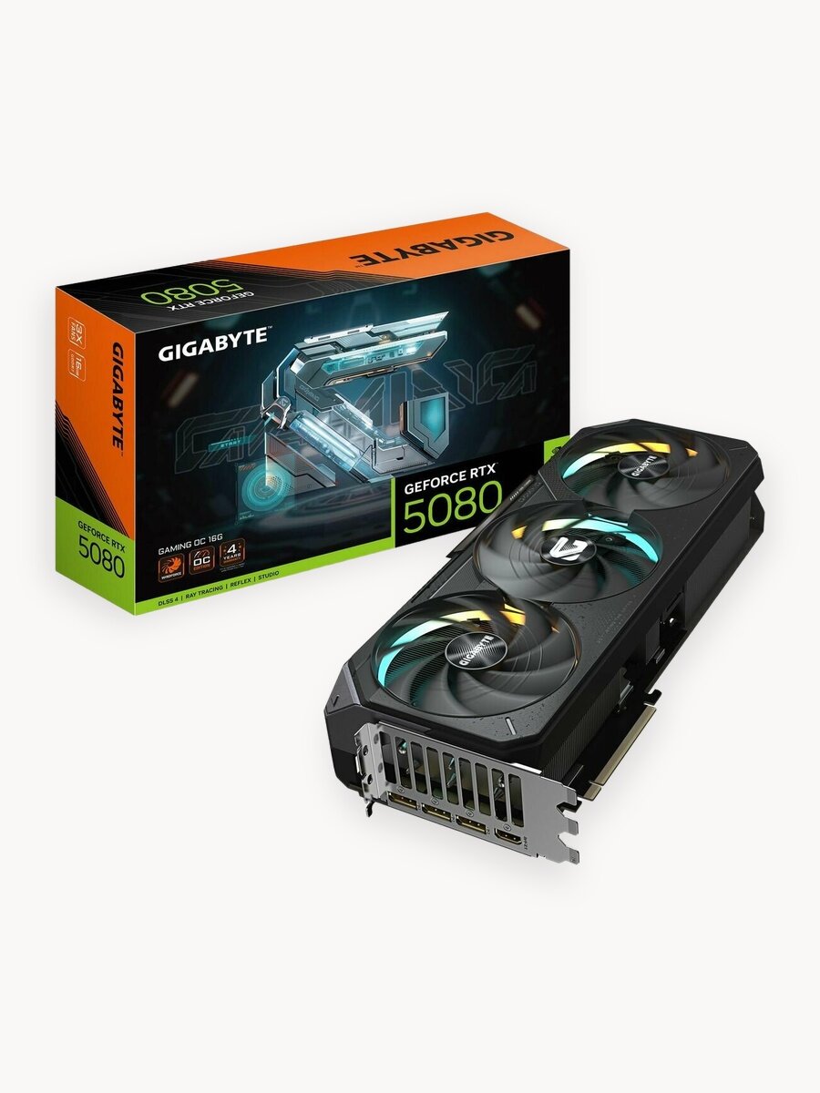 Видеокарта Gigabyte RTX5080 GAMING OC 16GB GDDR7 256bit 3xDP HDMI 3FAN RTL