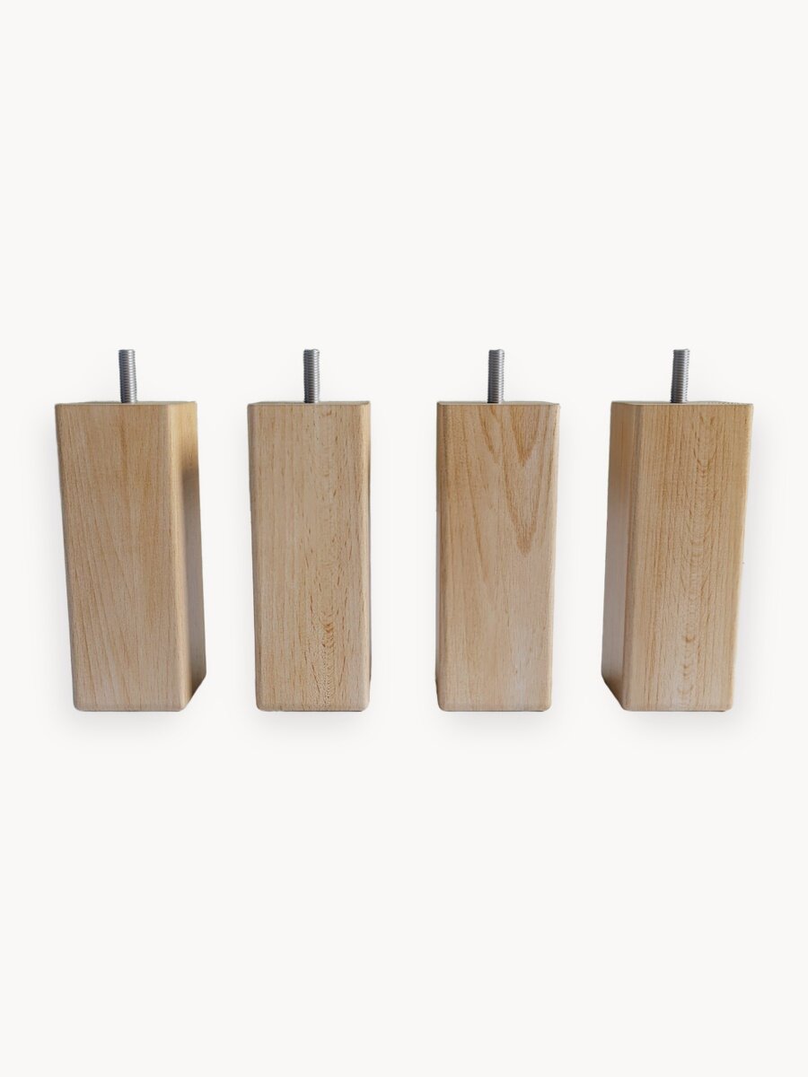 Ножки для мебели деревянные. 4 шт. Бук. 15 см. Крепеж в комплекте. М8