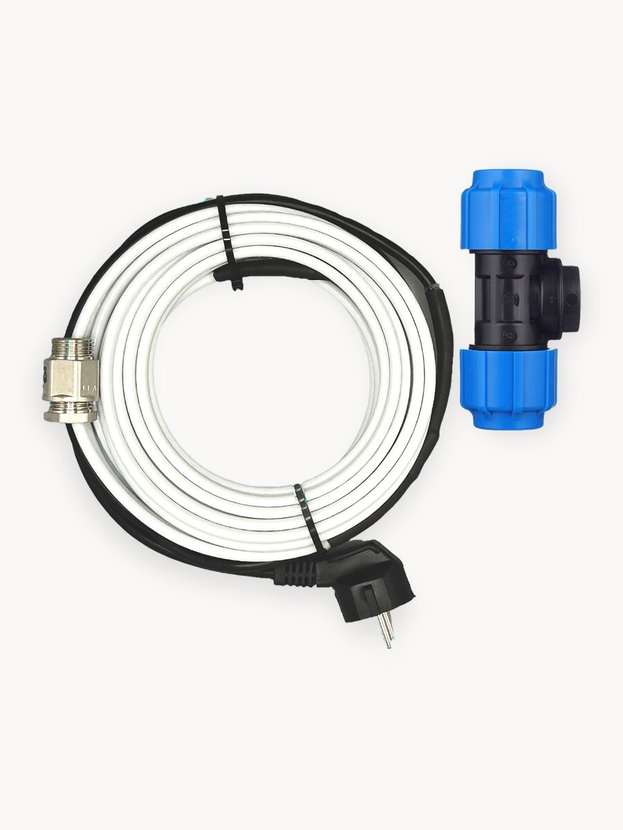 Полный комплект Греющего кабеля в трубу Для ПНД труб 3м